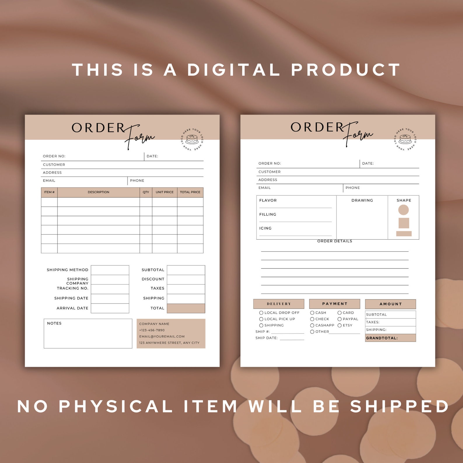 Bakery Order Form Templates, Editable Cake Order Forms, Cookie Order ...