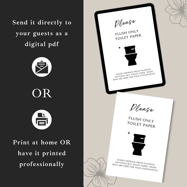 Airbnb Bathroom Sign Septic Rules Sign Editable Airbnb - Etsy