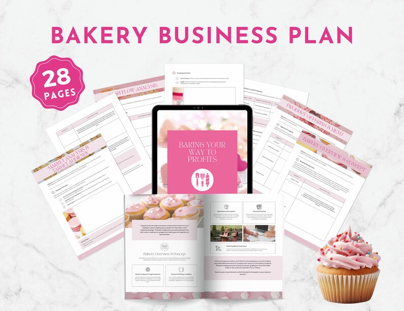 Bakery Business Plan Canva Template, Cake Shop Blueprint, Business ...