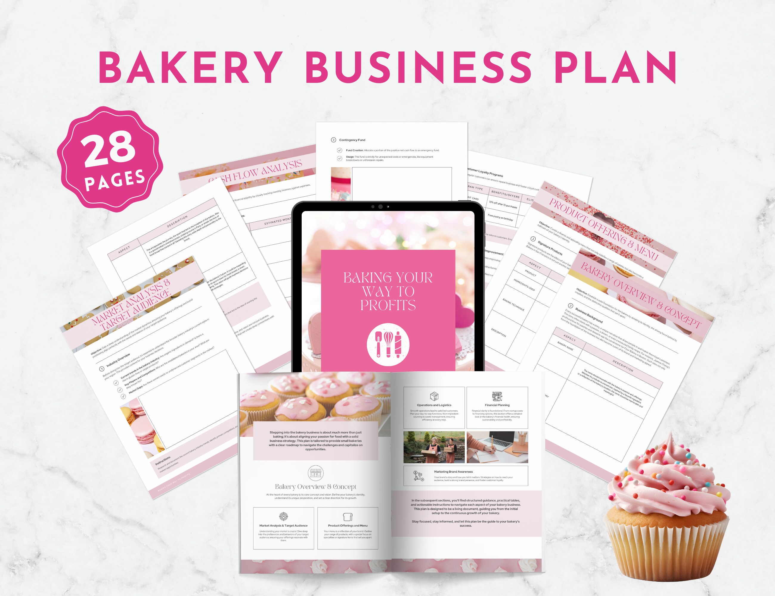 Bakery Business Plan Canva Template, Cake Shop Blueprint, Business ...
