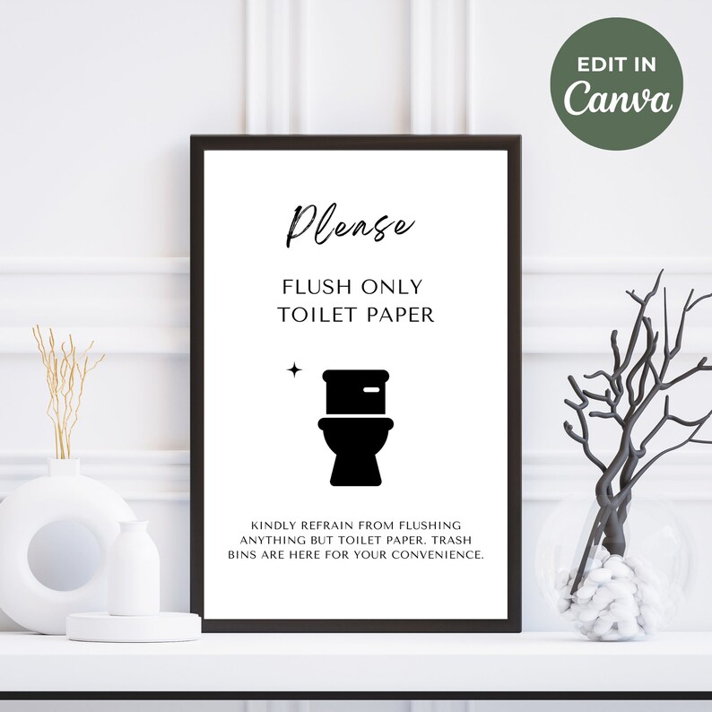 Airbnb Bathroom Sign Septic Rules Sign Editable Airbnb - Etsy