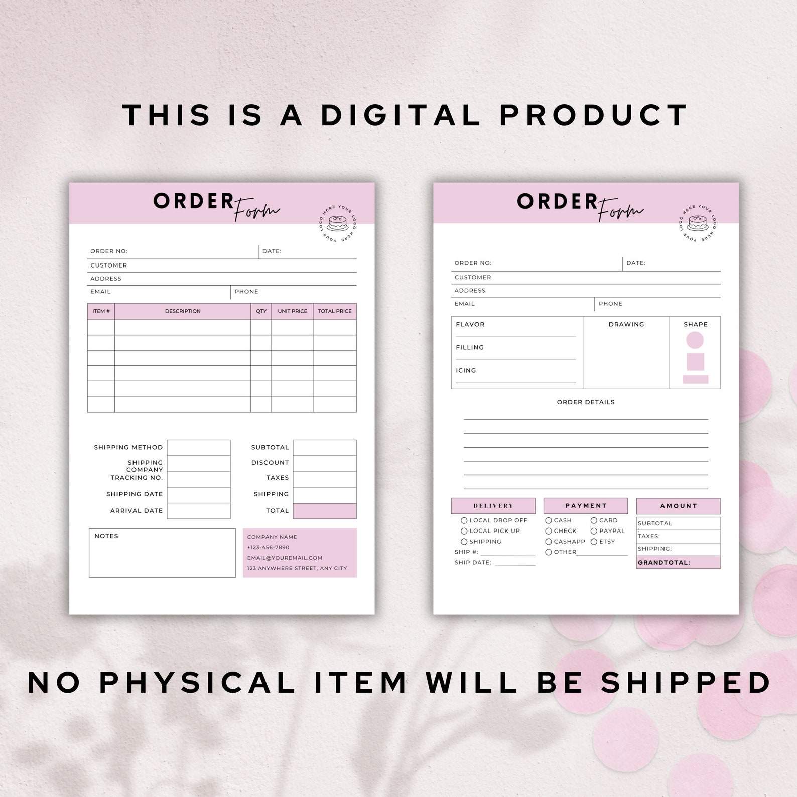 Bakery Order Form Templates, Editable Cake Order Forms, Cookie Order ...