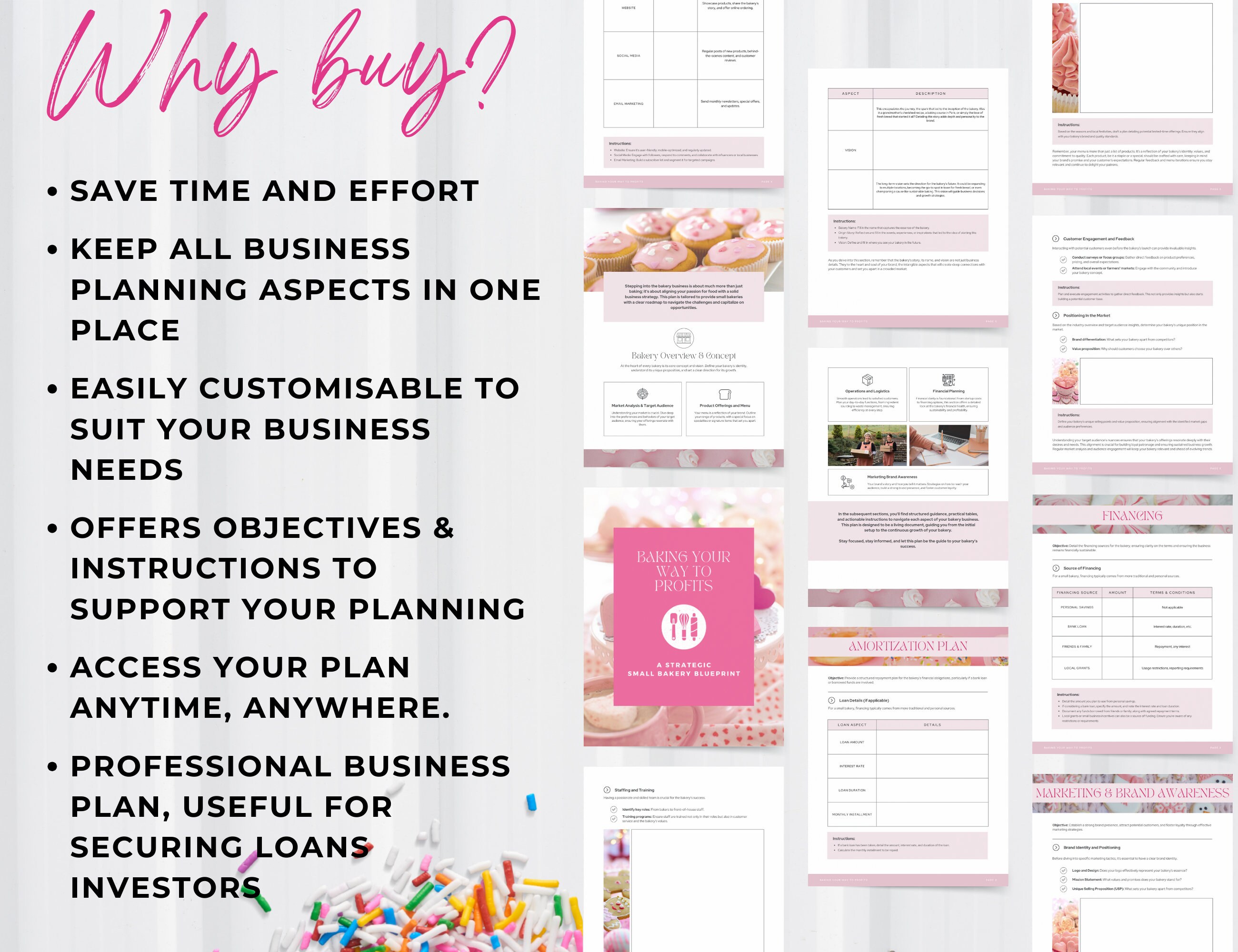 Bakery Business Plan Canva Template, Cake Shop Blueprint, Business ...