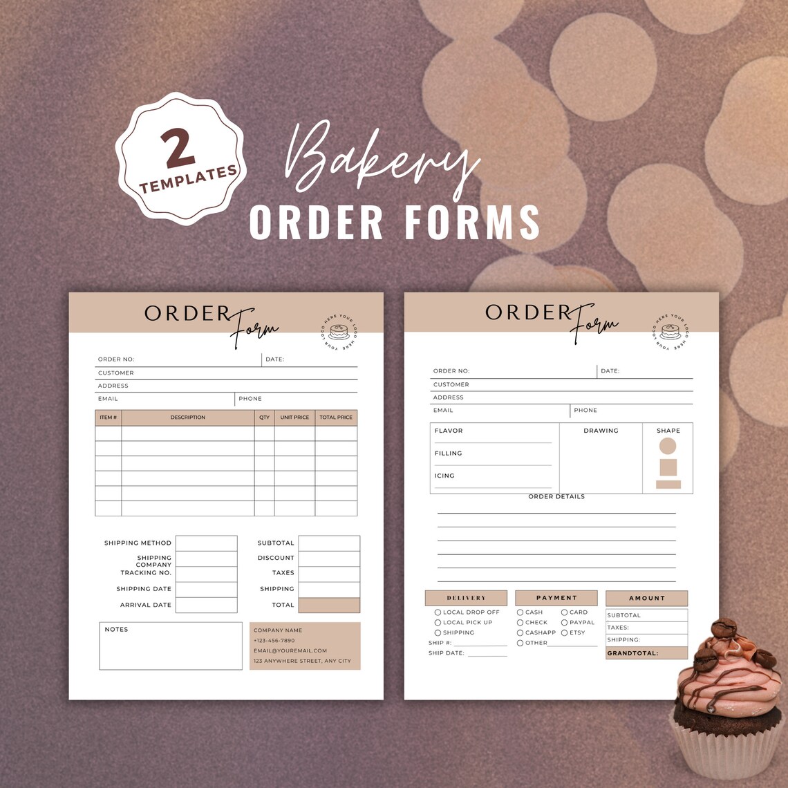 Bakery Order Form Templates, Editable Cake Order Forms, Cookie Order ...
