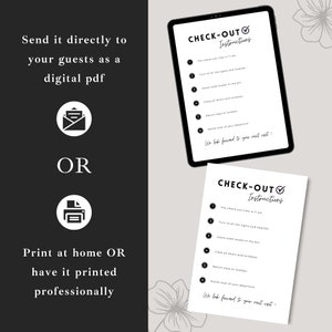 Checkout Sign Template, Airbnb Checkout Instructions , Airbnb Host ...