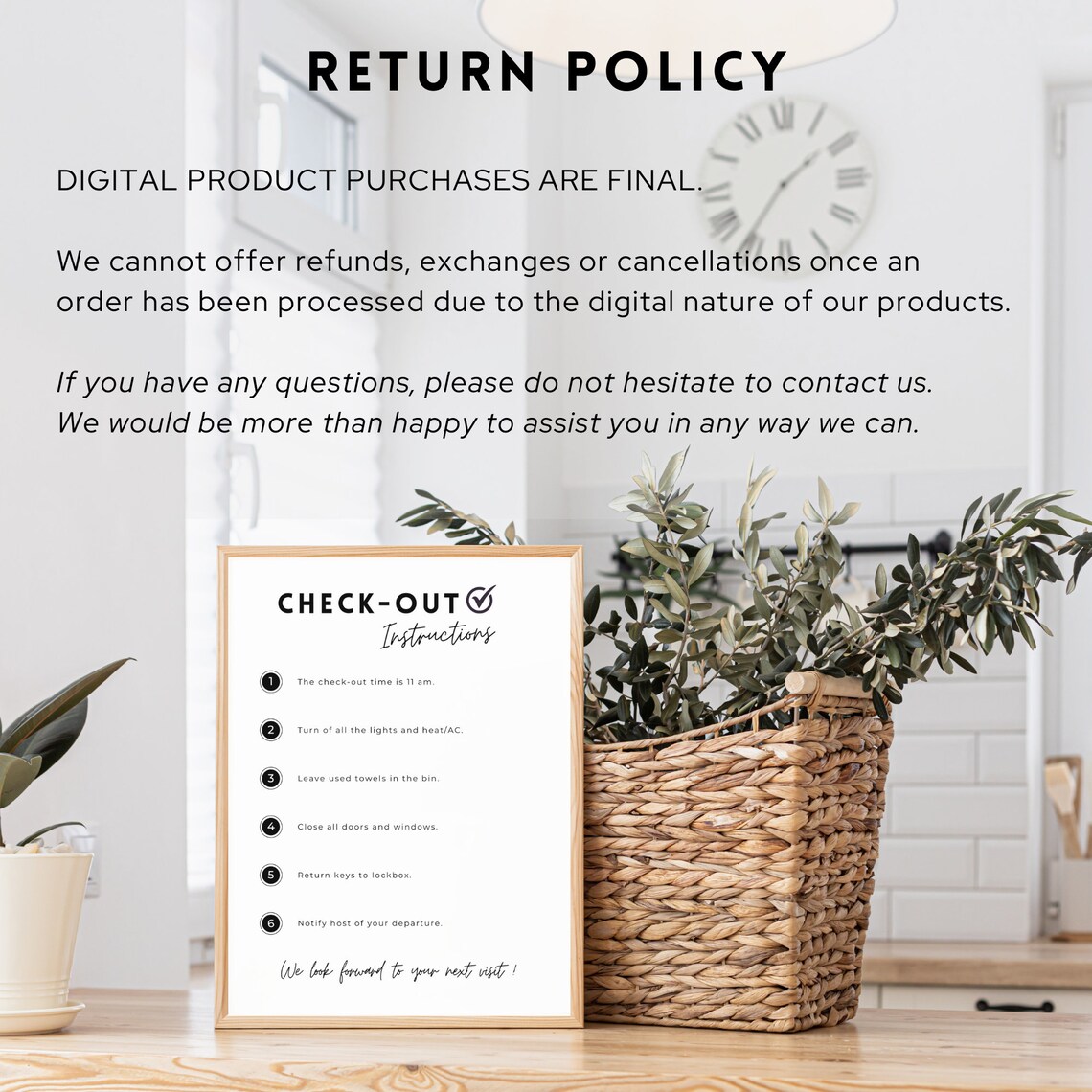 Checkout Sign Template, Airbnb Checkout Instructions , Airbnb Host ...