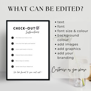 Checkout Sign Template, Airbnb Checkout Instructions , Airbnb Host ...