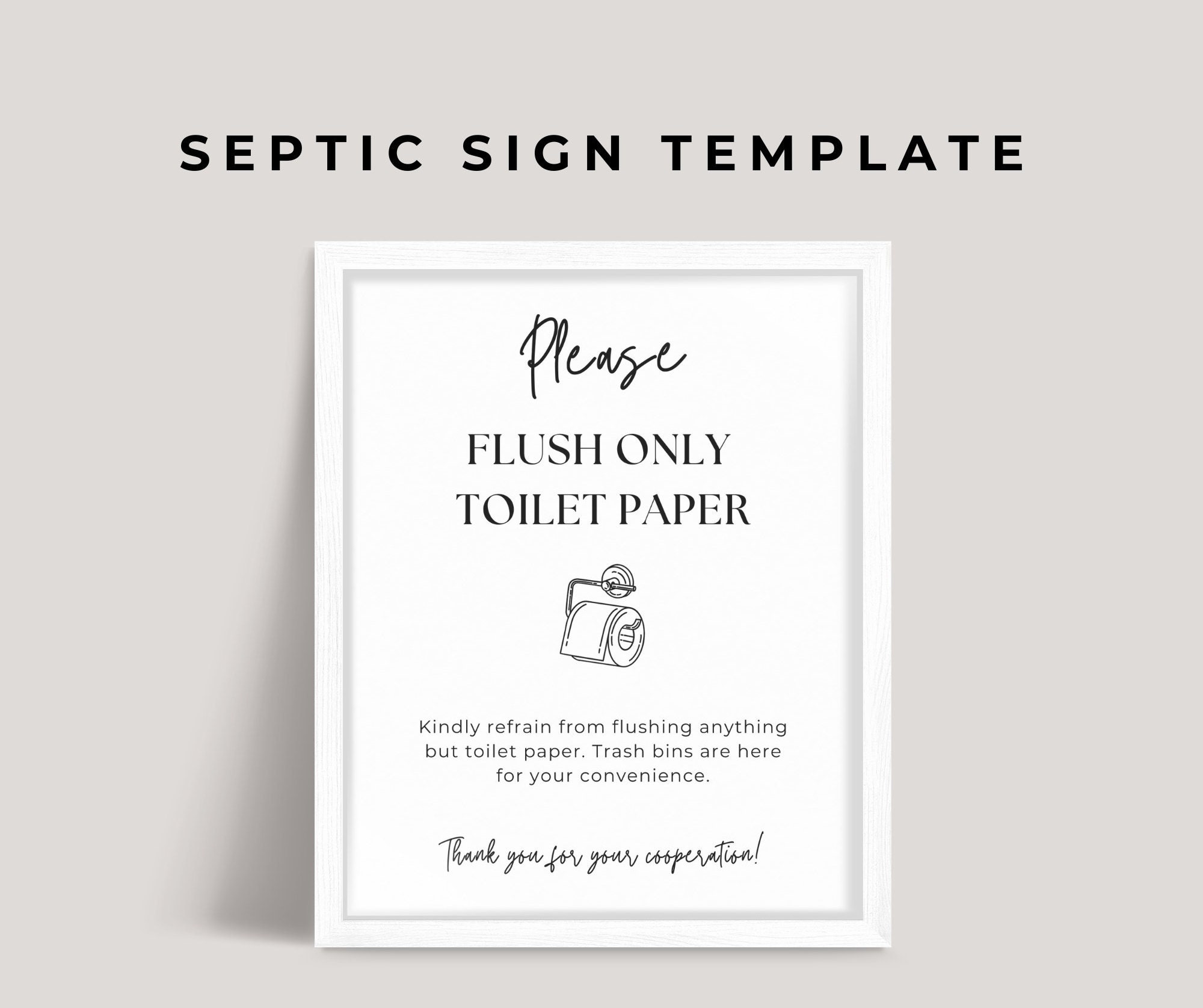 Airbnb Bathroom Sign Septic Rules Sign Editable Airbnb - Etsy