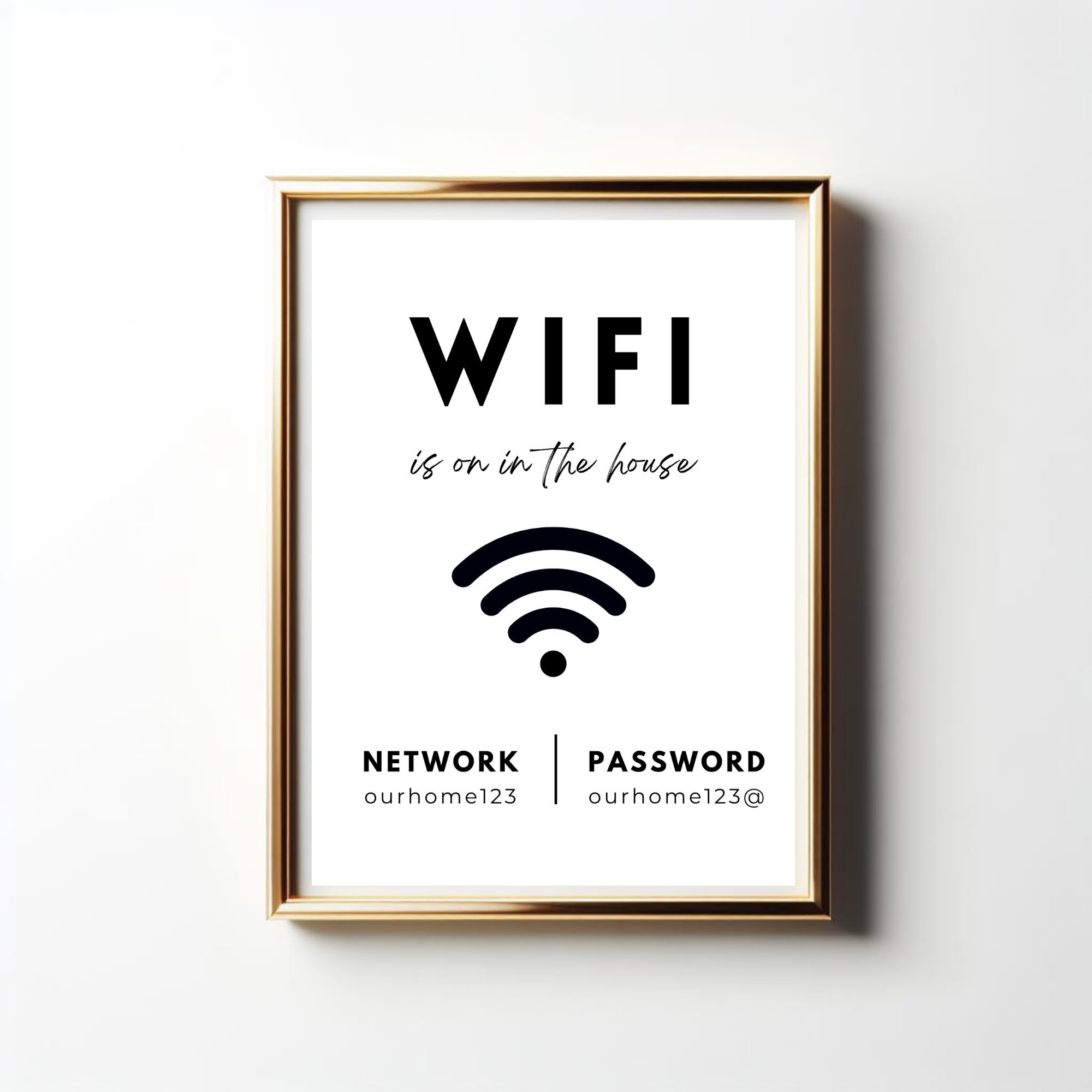 Editable Wifi Password Sign Canva Template, Airbnb Guest Room Wifi Sign ...