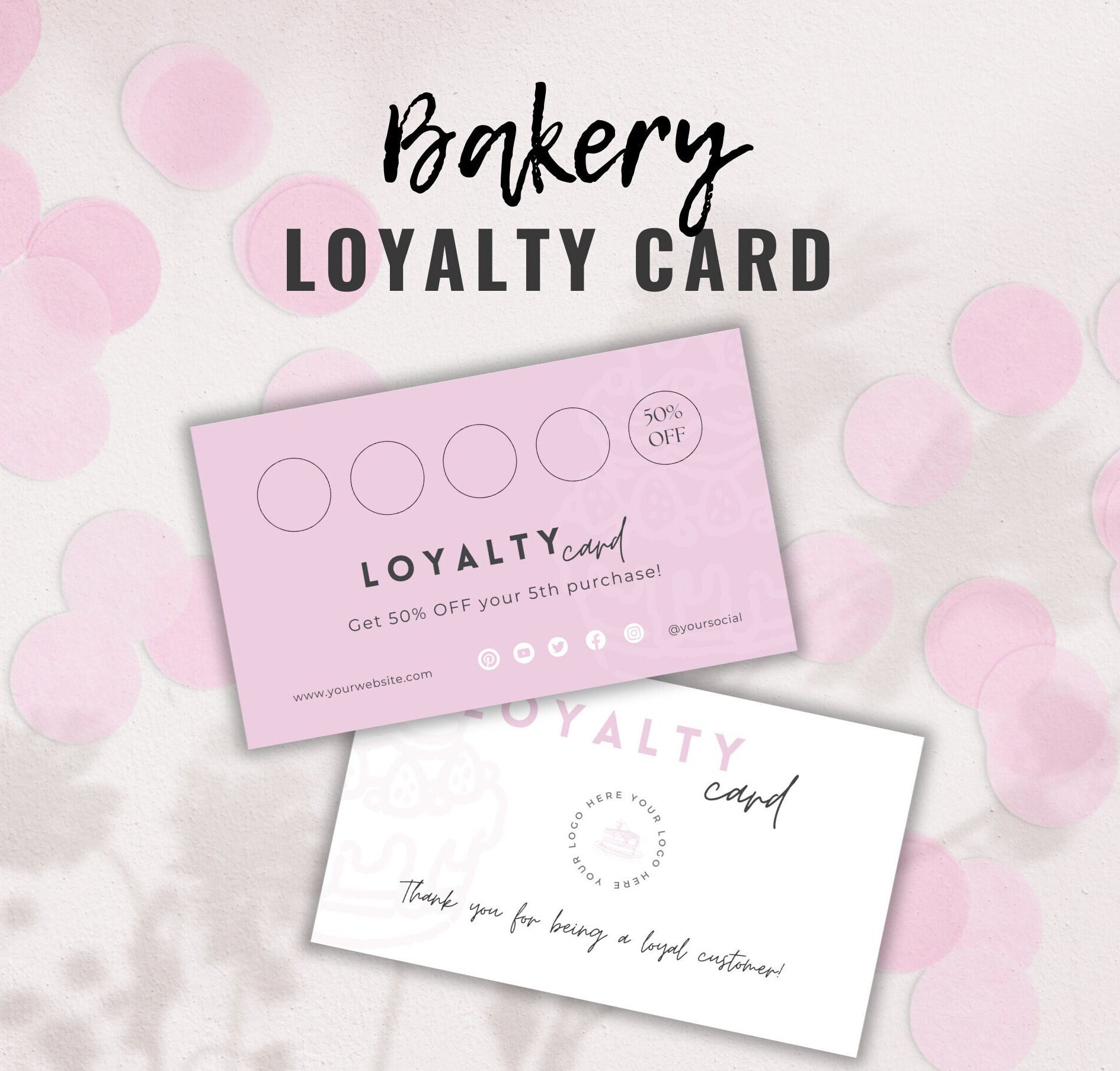 Bakery Loyalty Card Template Loyalty Stamp Card Cake Loyalty - Etsy