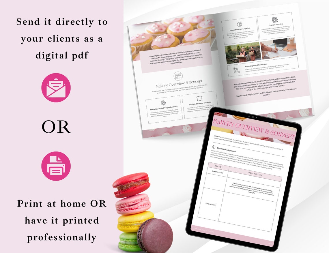 Bakery Business Plan Canva Template, Cake Shop Blueprint, Business ...