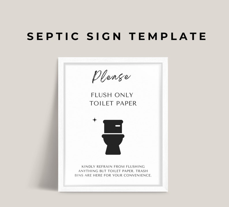 Airbnb Bathroom Sign Septic Rules Sign Editable Airbnb - Etsy