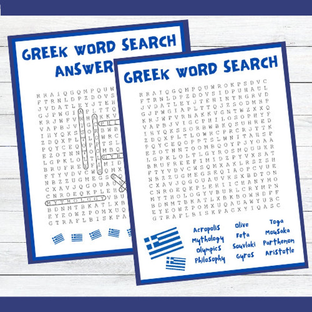 Printable Greek Word Search, Greece Party, School, Lesson Plan, Fun ...