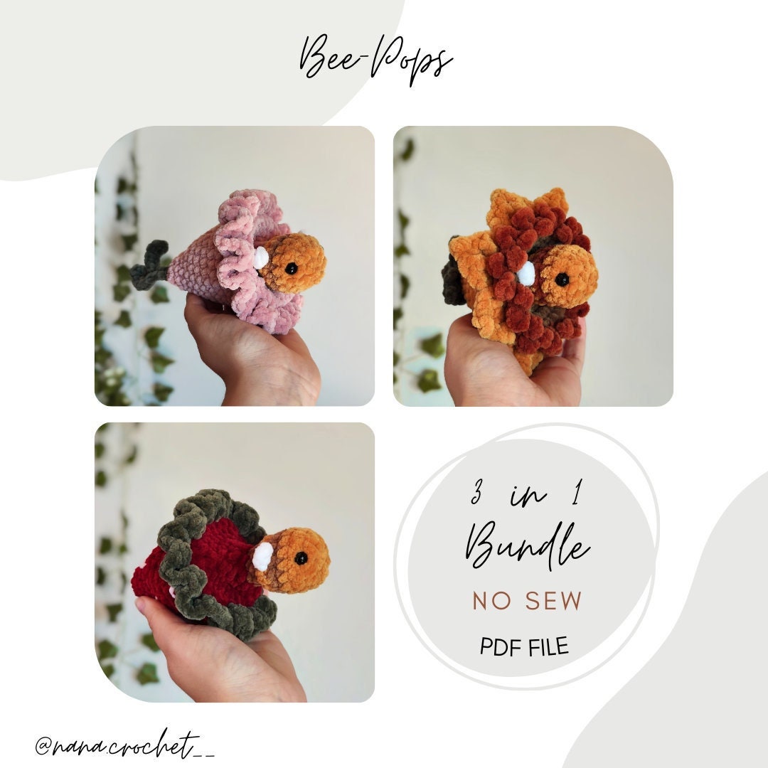 Bundle Bee-pops No Sew Crochet Pattern / Amigurumi PDF File - Etsy