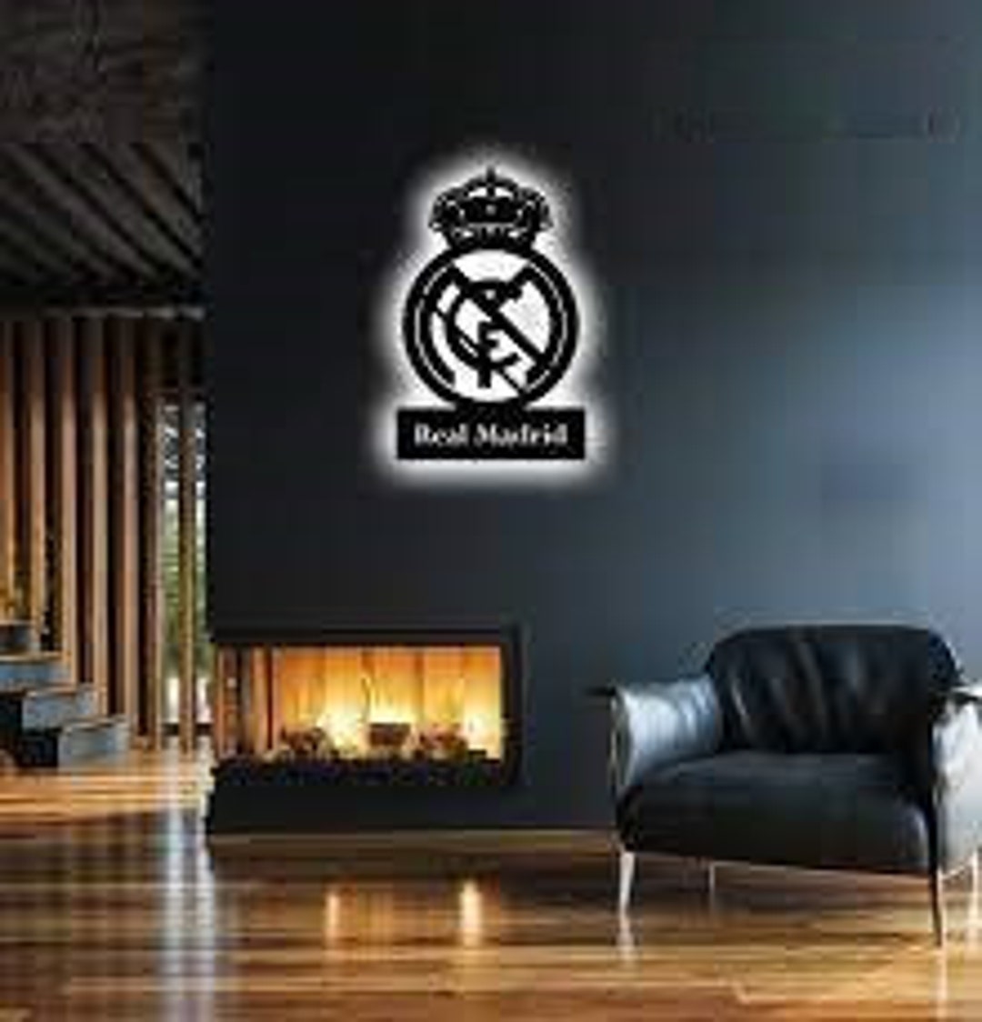 Real Madrid CF Football Club Led Logo. Led Light Wall Art - Etsy