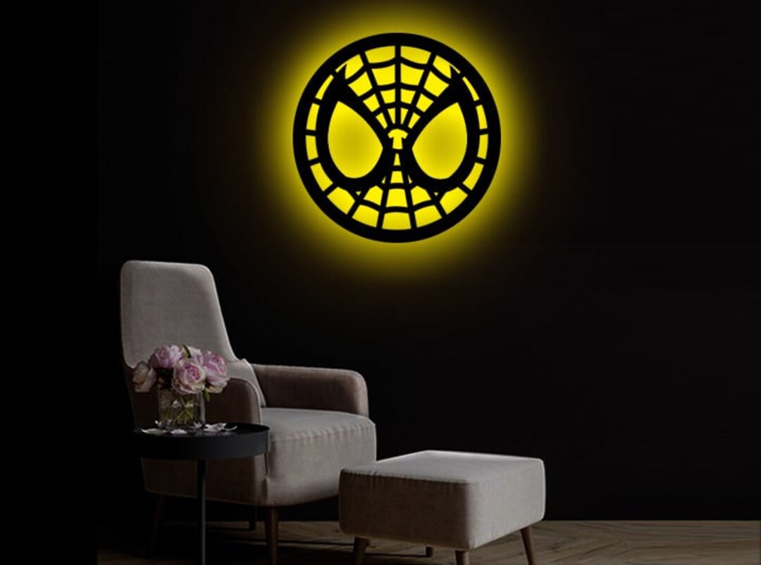 Spiderman Backlight Wooden Led Logo.wooden Logo Sing for Home - Etsy