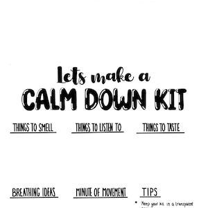 Make a Calm Down Kit Digital Download. Therapy Resource, Mental Health ...
