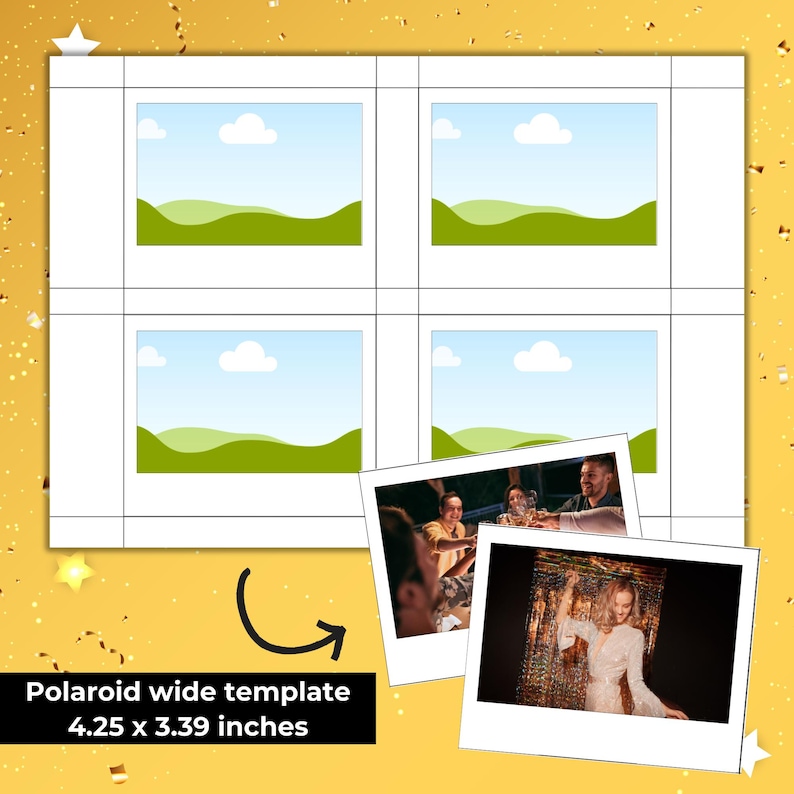 Editable Polaroid Photo Template, Canva Instax Photo Frame Template ...