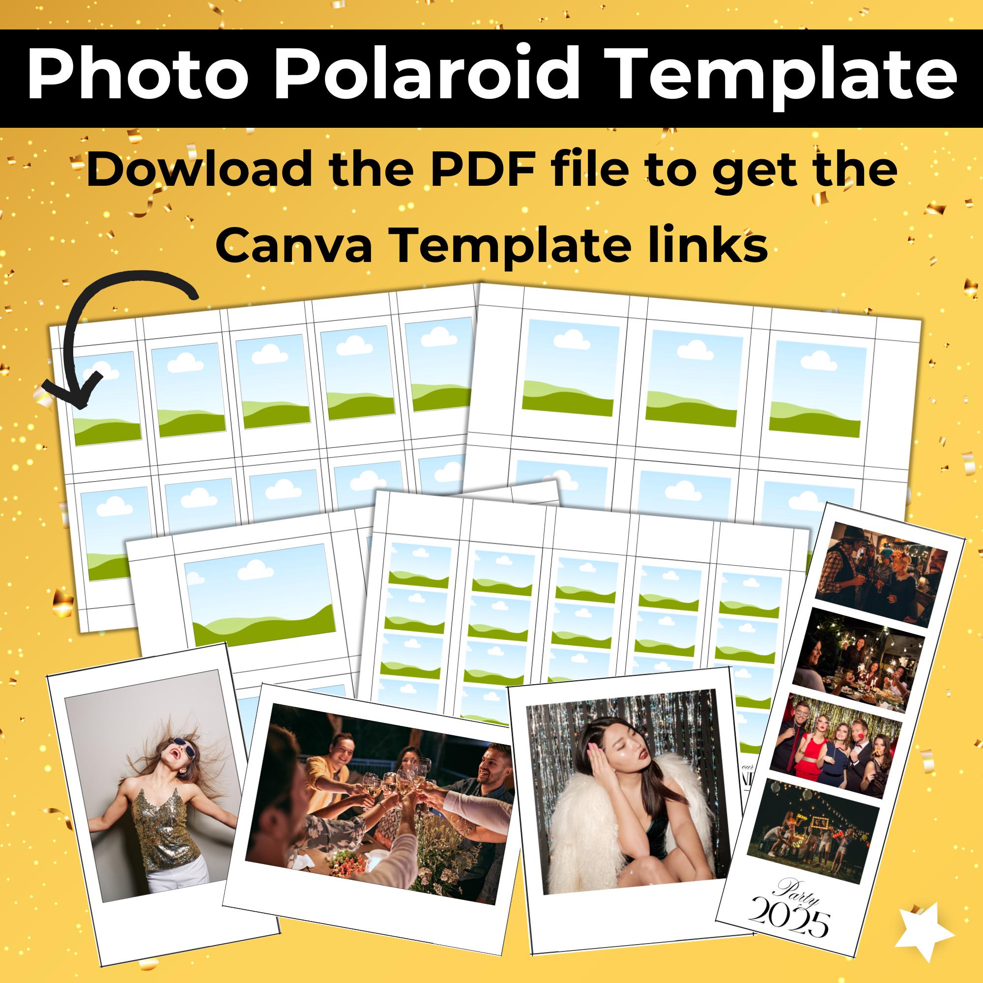 Editable Polaroid Photo Template, Canva Instax Photo Frame Template ...