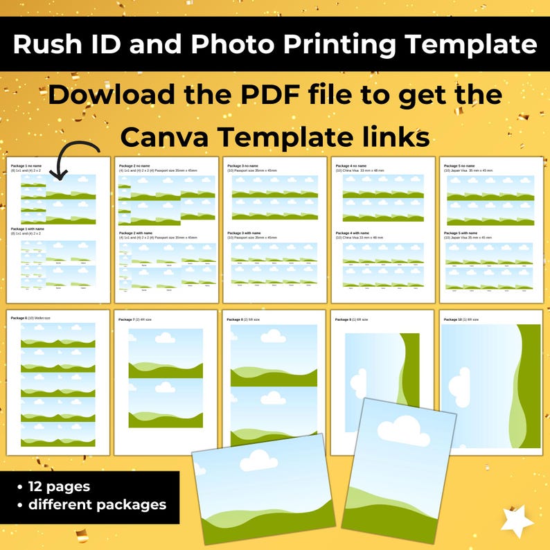 Editable Canva Rush ID and Photo Printing Templates, ID Template, Photo ...