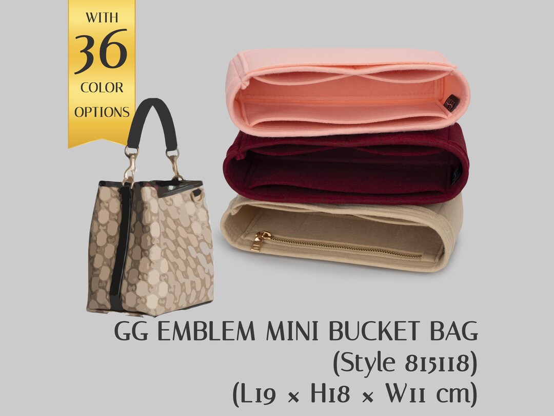 Elegant Felt Purse Insert for Emblem Mini Bucket Bag – Customizable ...