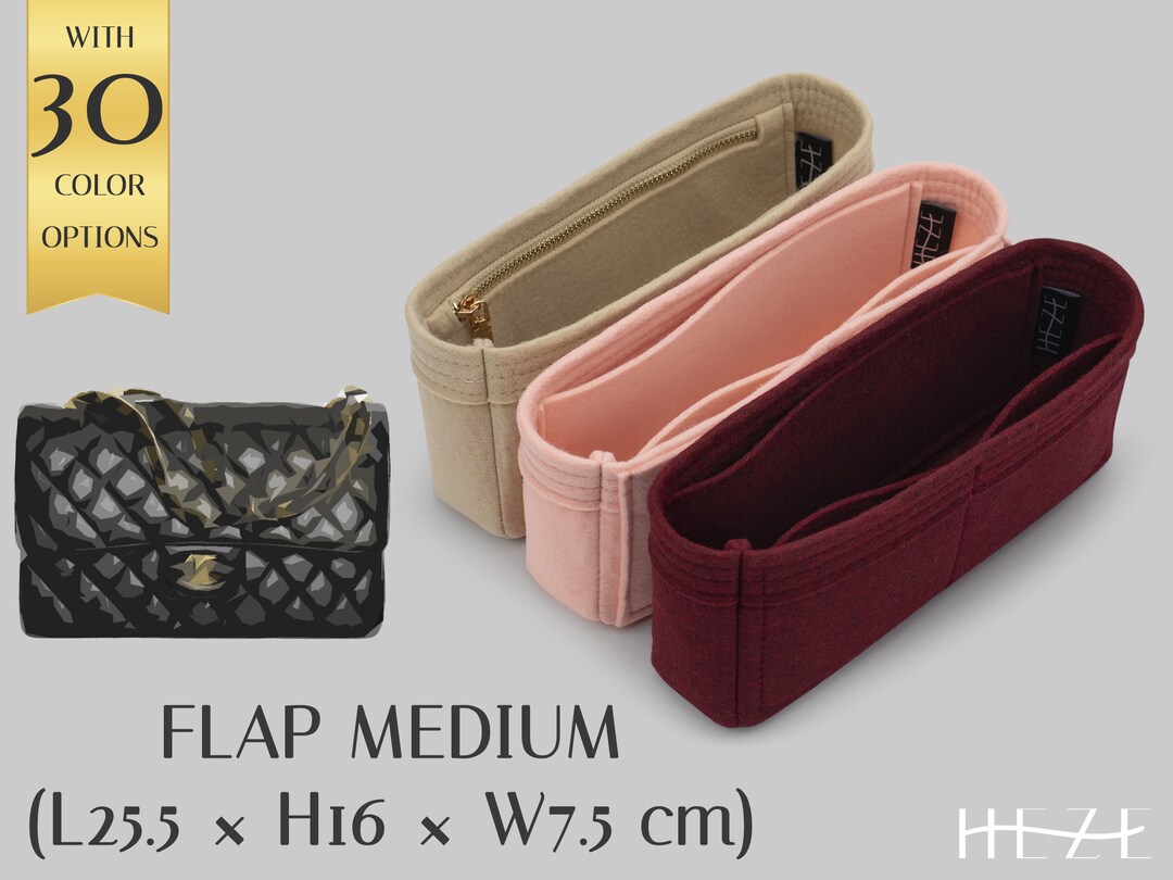Custom Felt Organizer Insert for Designer Handbags: Medium Flap Purse ...