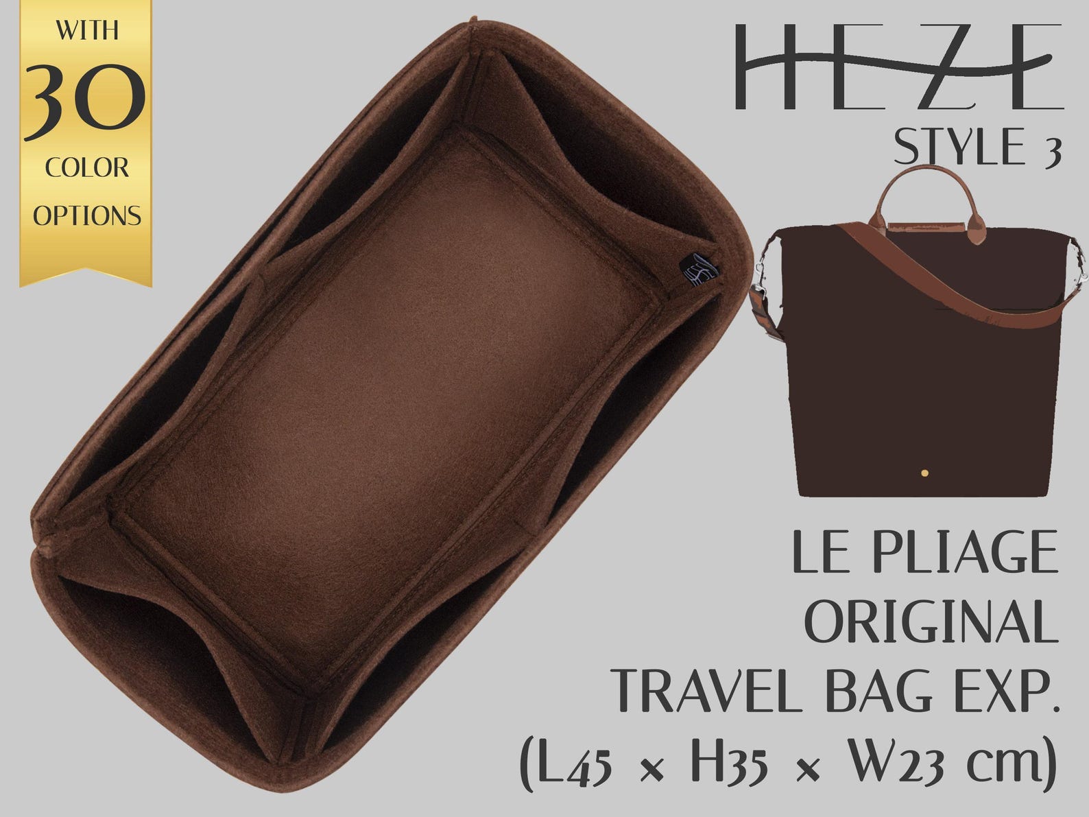 Le Pilage Original Travel Expandable Bag Shaper - Felt Organizer With ...