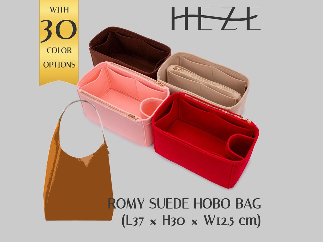 Romy Suede Hobo Bag Organizer: Deluxe Felt Insert With Pockets - Etsy