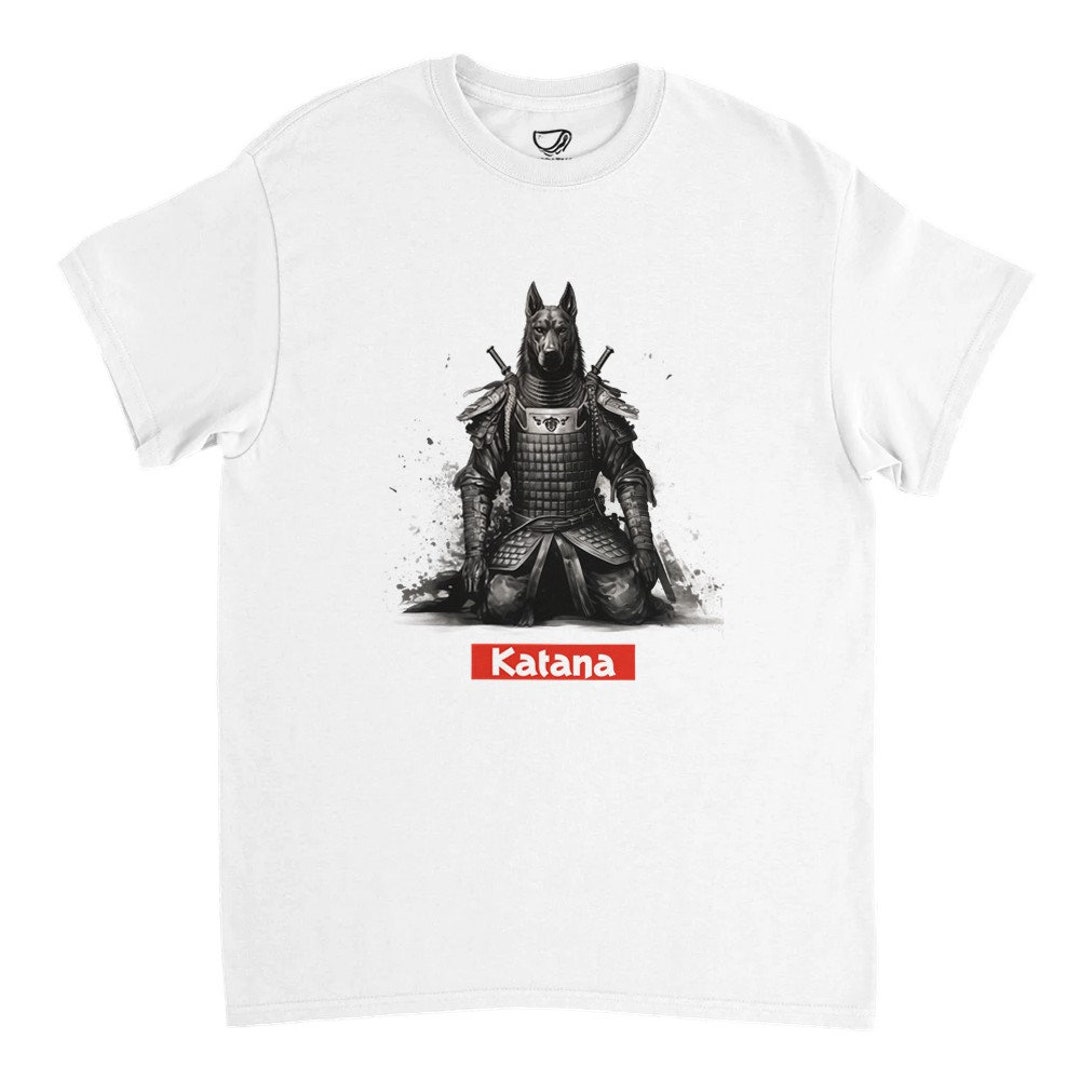 Doberman Samurai Shirt, Katana, Dog, Happy Taco, Unisex, White, Awesome ...