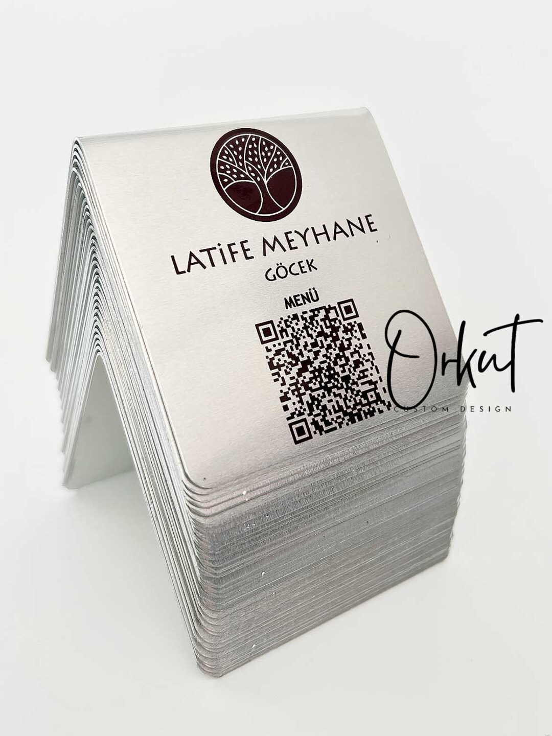 Metal QR Code Menu Sign 7x7cm Double-sided 10 Pcs. - Etsy