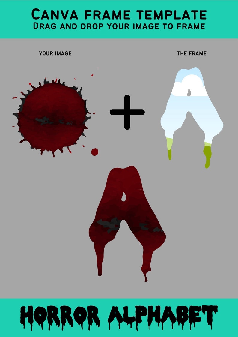 Canva Horror-themed Alphabet Frames Canva Frame Horror Canva Typography ...