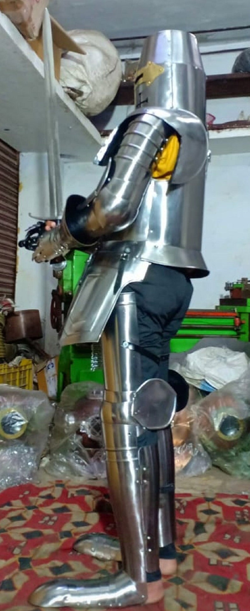 Medieval Knight Templar Armor Suit Crusader Armor With Wooden Base ...