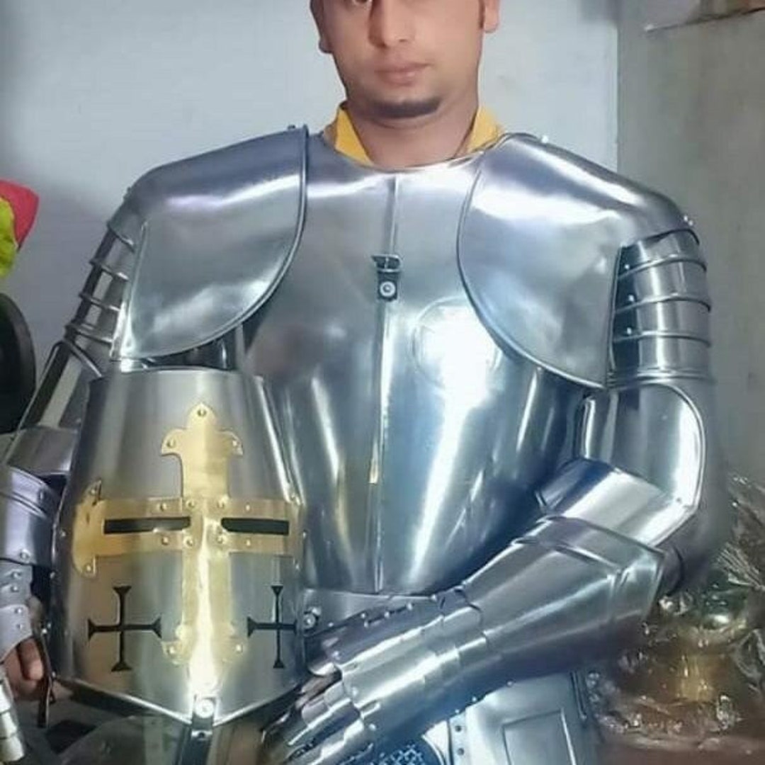 Medieval Knight Templar Armor Suit Crusader Armor With Wooden Base ...