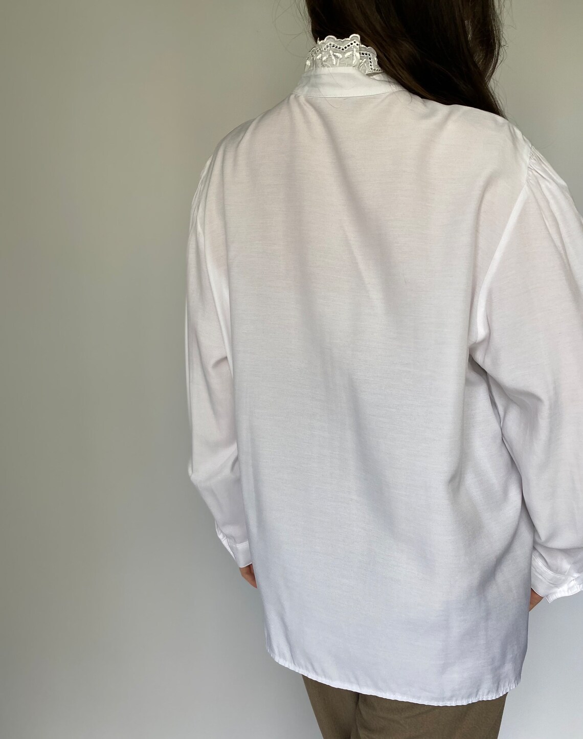 Austrian Shirt With Charming Lace, a High Collar and Buttons. It Looks ...