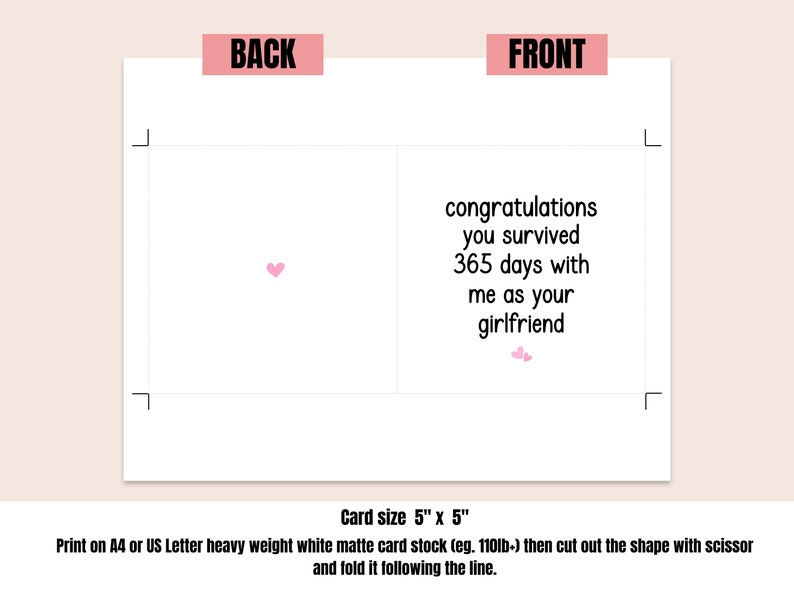 1 Year Boyfriend Anniversary Card, Congratulations You Survived 365 ...