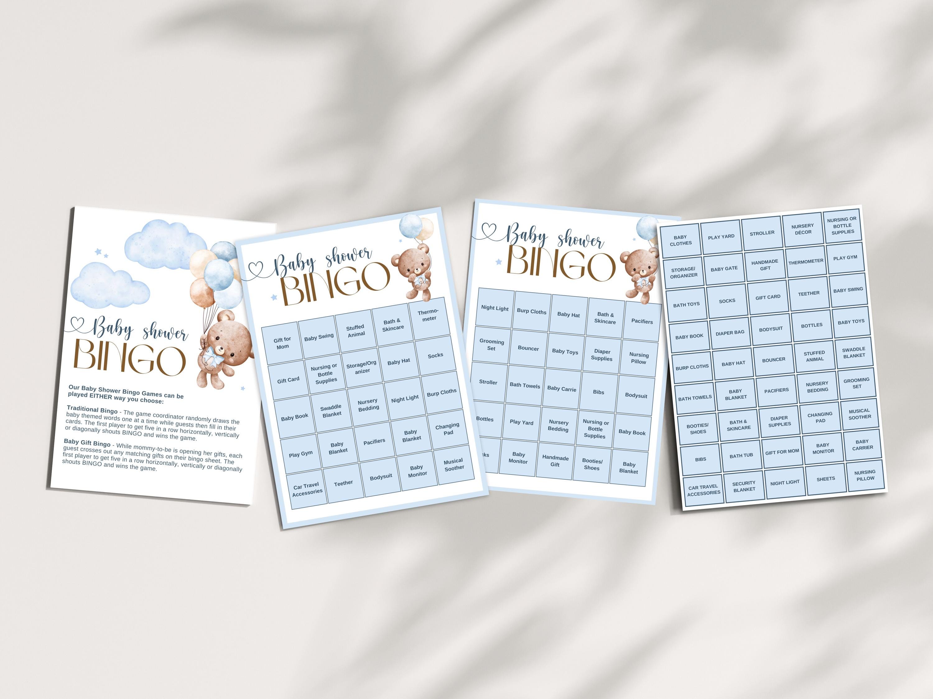 Bingo Baby Shower Game, Baby Bingo Printable, It's a Boy Baby Shower ...