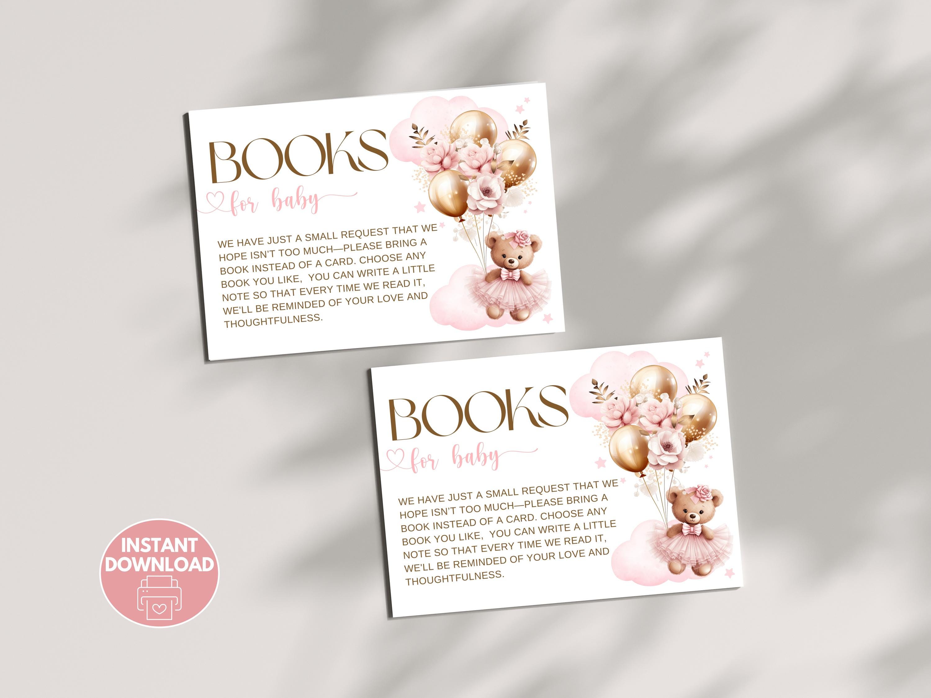 Books for Baby Insert Card Baby Shower, We Can Bearly Wait Baby Shower ...