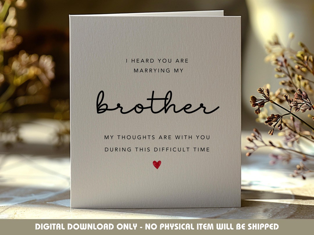 You're Marrying My Brother Engagement Card, Fun Engagement Card ...