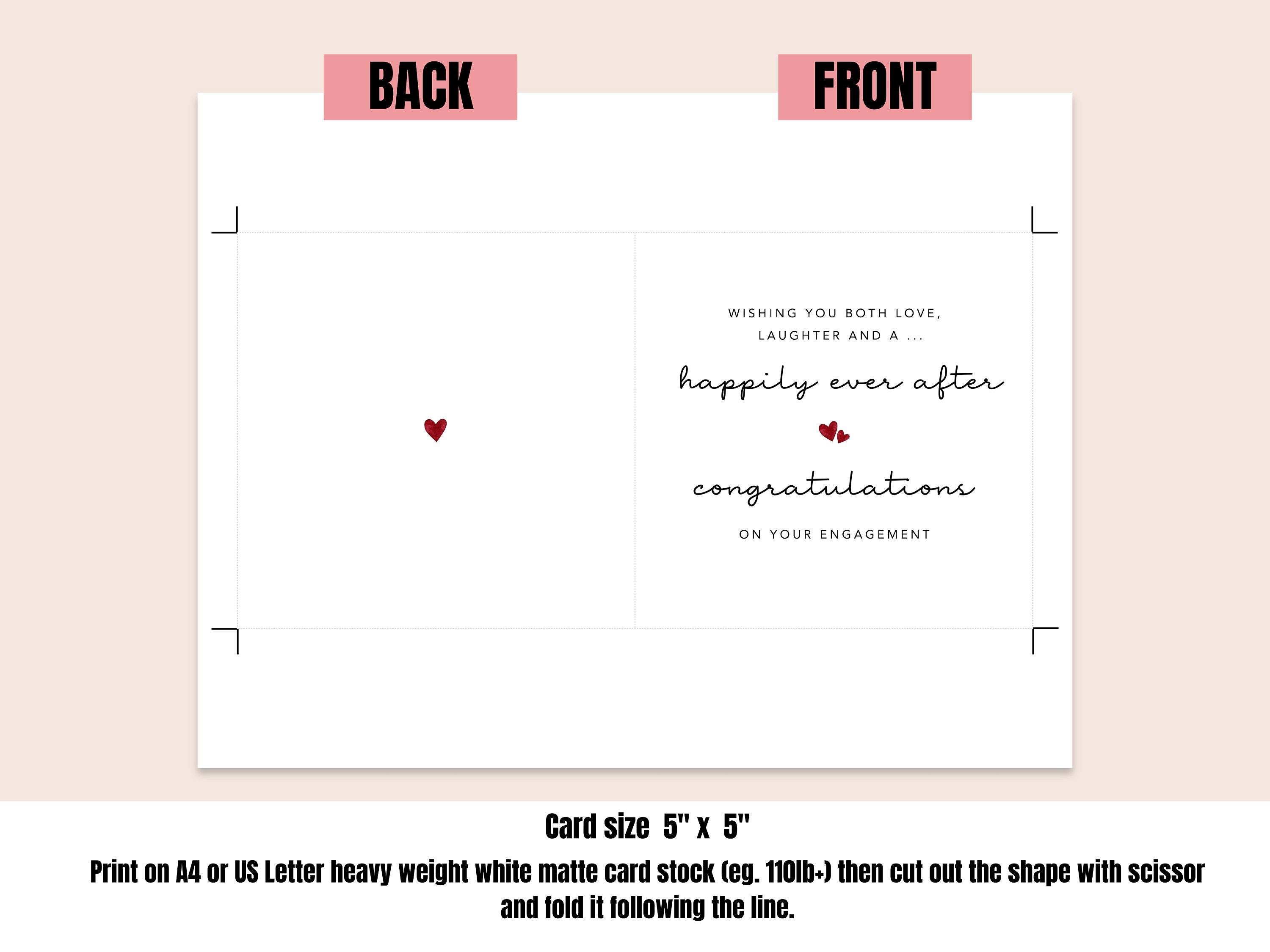 Printable Congratulations on Your Engagement Cute Card, Engagement ...