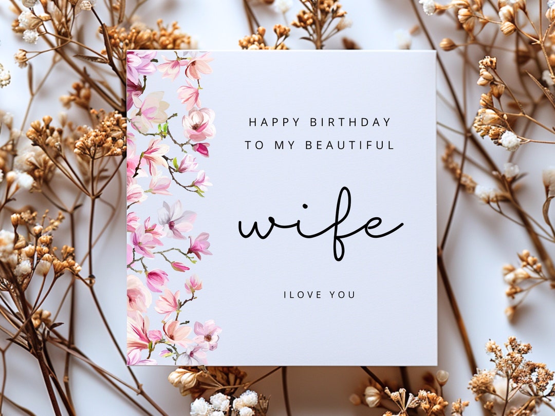 Printable Wife Birthday Card, Happy Birthday Card for Wife ...