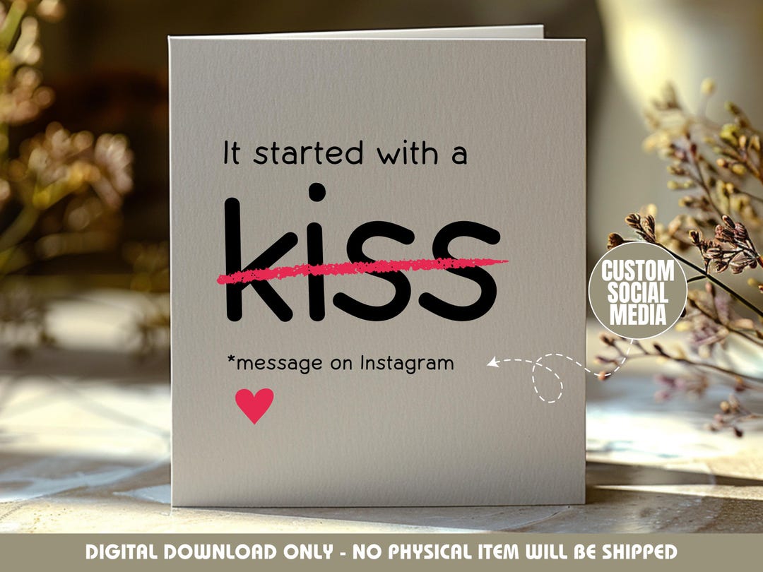 Printable Funny Anniversary Card, Social Media Dating First Anniversary ...