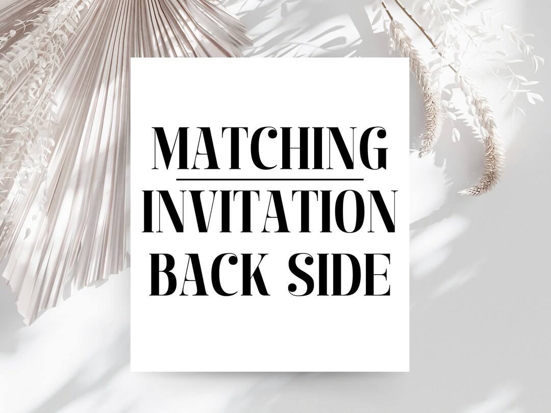 Matching Invitation Back Side - Etsy