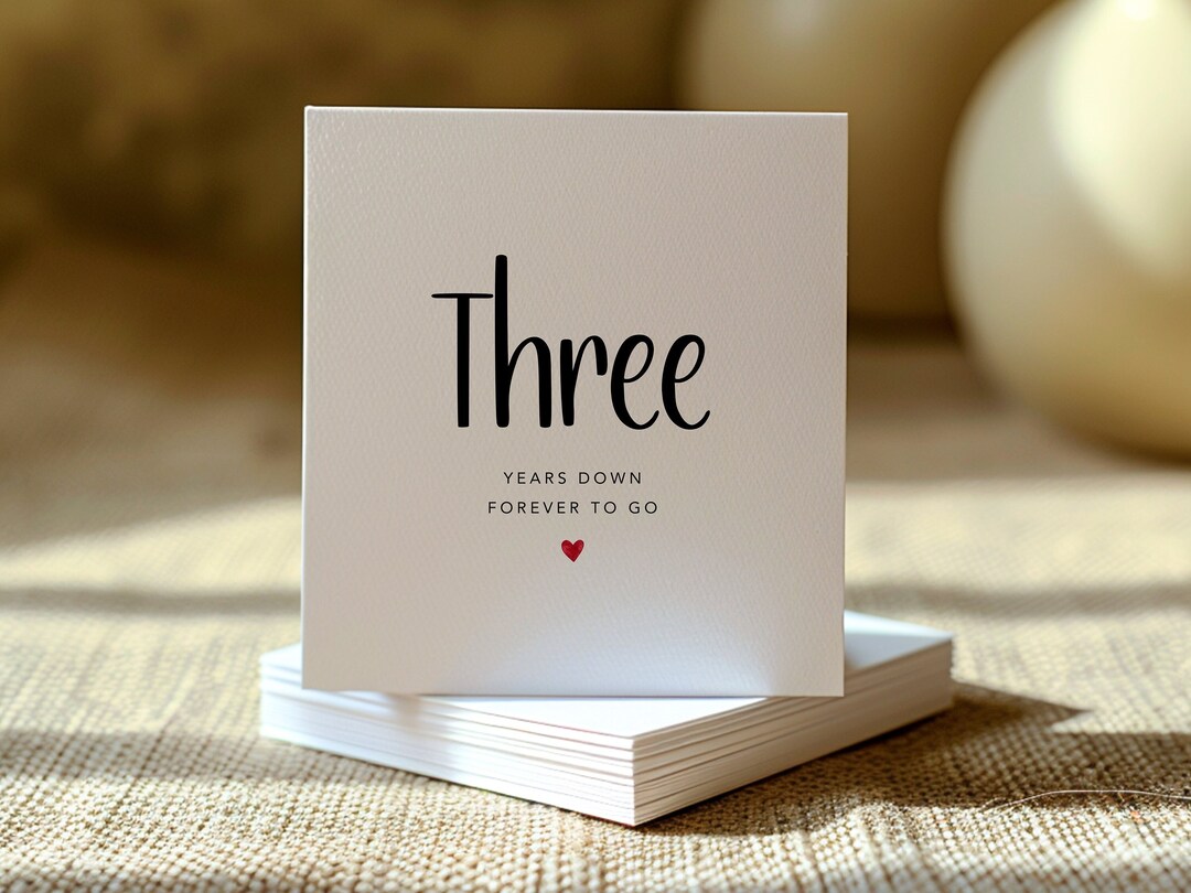 Printable Three Years Anniversary Card, Husband Anniversary Card, 3rd ...