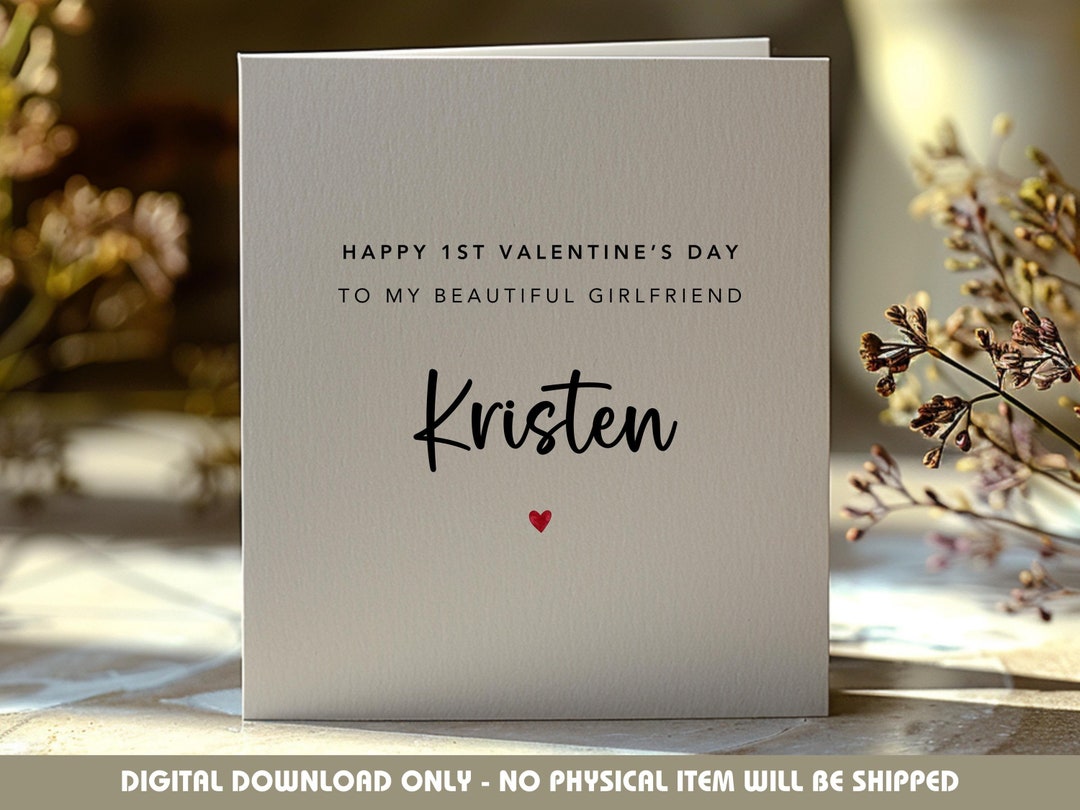 Personalized 1st Valentines Card for Girlfriend, First Valentines Day ...