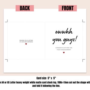 Printable Congratulations on Your Engagement Cute Card, Engagement ...