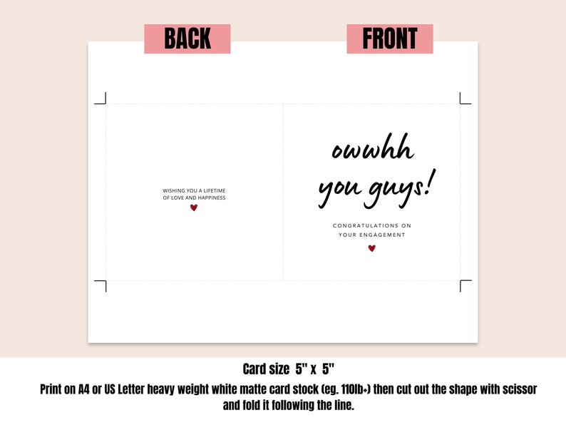 Printable Congratulations on Your Engagement Cute Card, Engagement ...