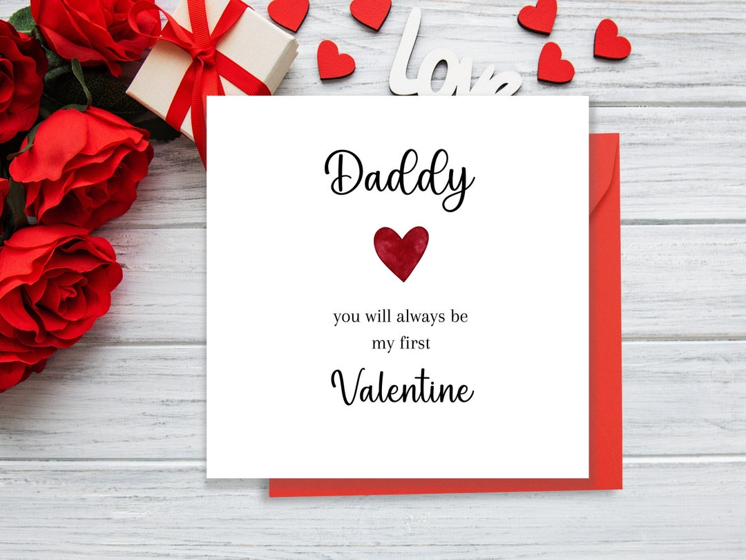 Printable Valentine's Day Card for Daddy, First Time Dad Cute Valentine ...