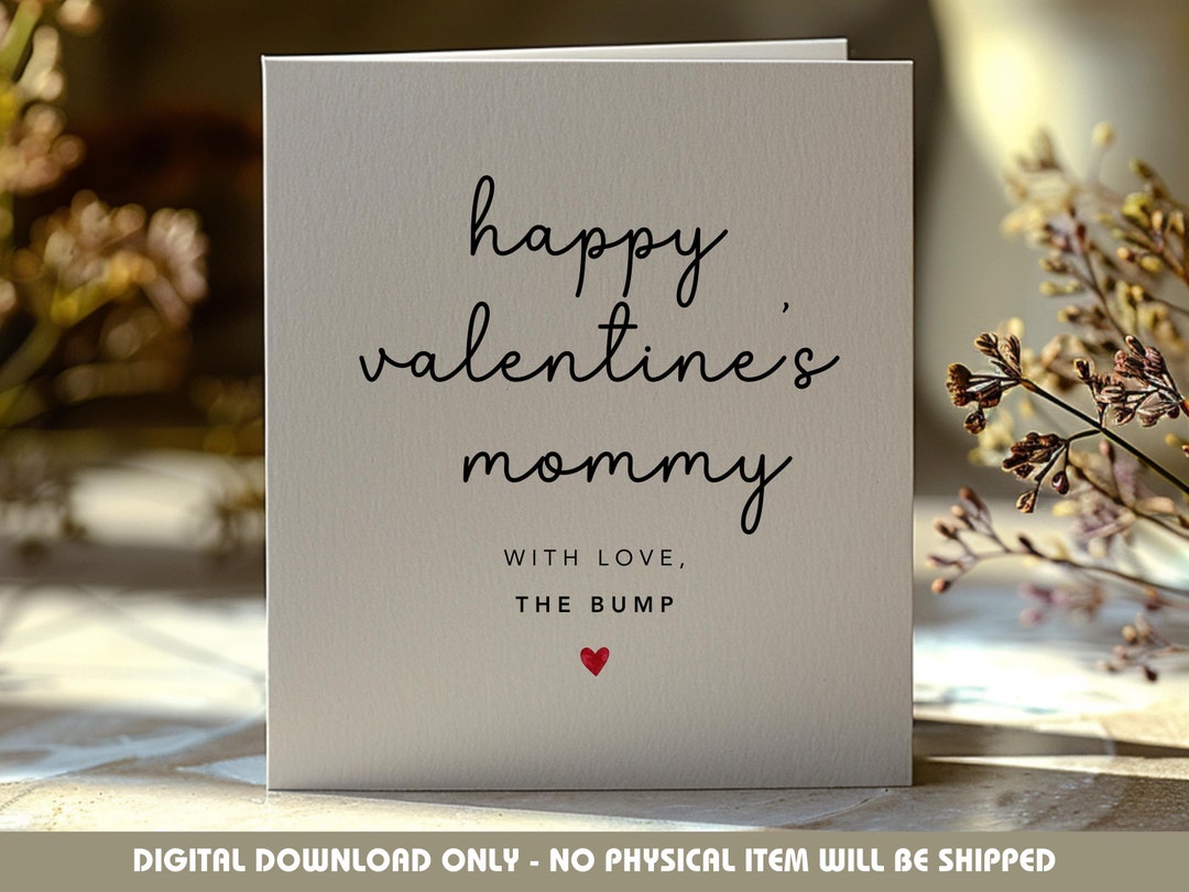 Valentines Day Card for Pregnant Mom, Mommy, Expecting Wife, Happy ...