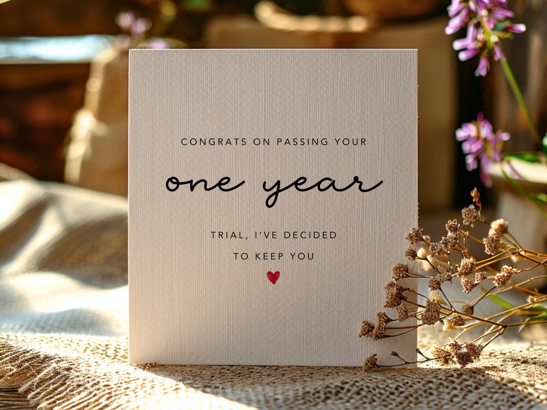 Printable One Year Anniversary Card, Boyfriend 1 Year Anniversary Card ...