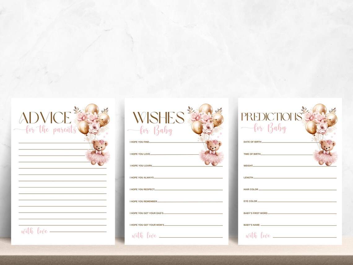 Advices, Wishes and Predictions Baby Shower Game, We Can Bearly Wait ...